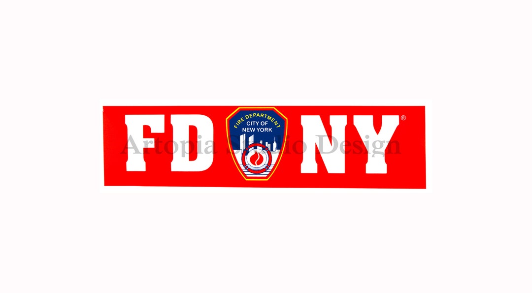 OFFICIALLY LICENSED FDNY Fire Department Rectangle Bumper Sticker for ...