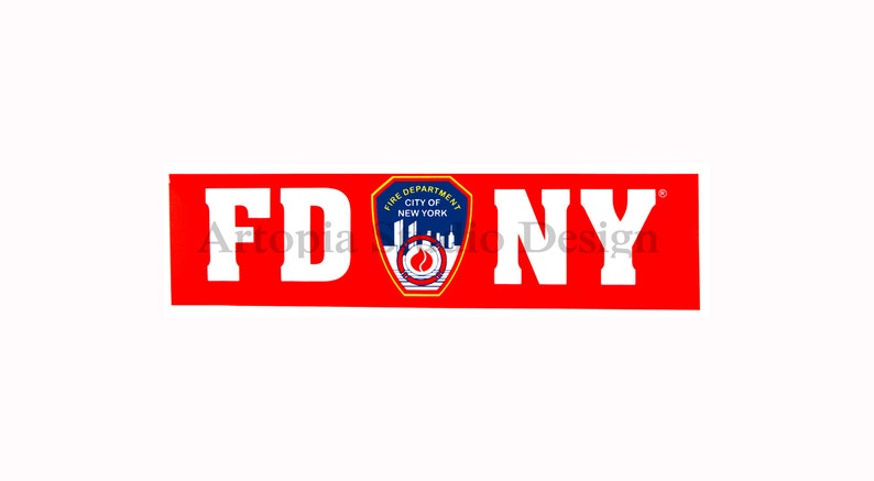OFFICIALLY LICENSED FDNY Fire Department Rectangle Bumper Sticker for ...