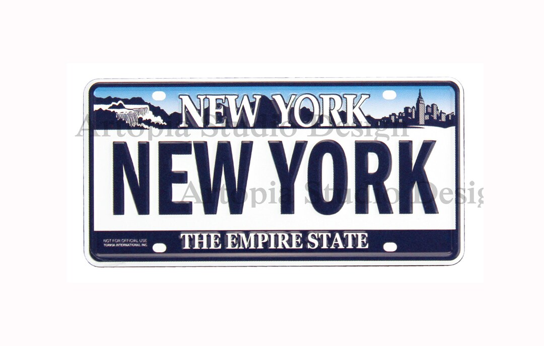 New York Car License Plate Design Premium Aluminum Fridge Magnet for ...