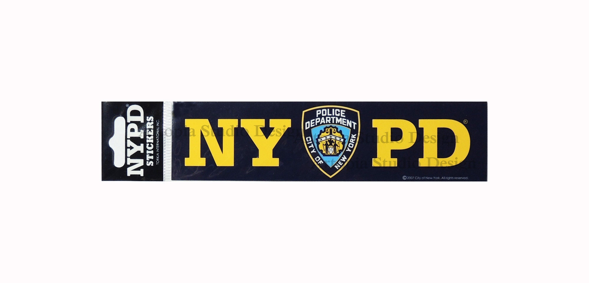 OFFICIALLY LICENSED Large Rectangle NYPD Bumper Sticker for Car Bumper ...