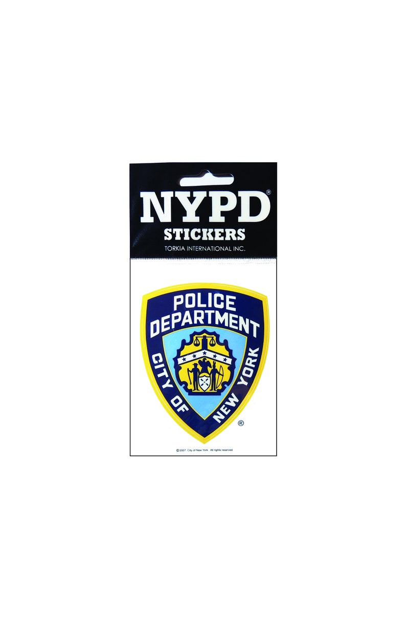 OFFICIALLY LICENSED NYPD Shield Bumper Sticker for Car Bumper, Notebook ...