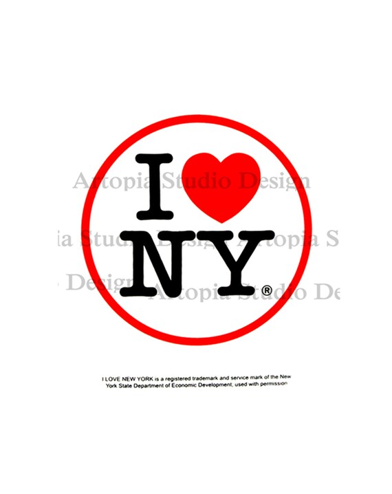 OFFICIALLY LICENSED I Love NY Round White Bumper Sticker With - Etsy