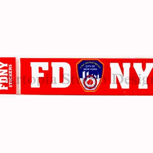 OFFICIALLY LICENSED FDNY Fire Department Rectangle Bumper Sticker for ...