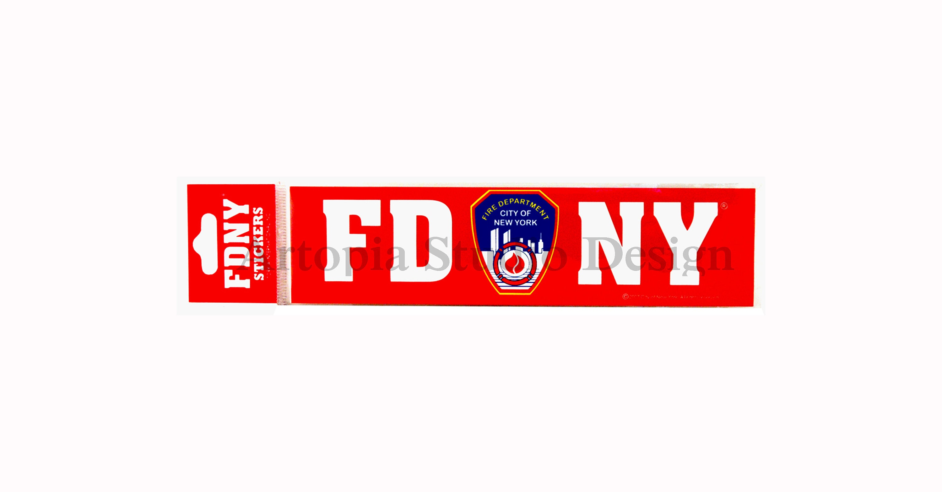 OFFICIALLY LICENSED FDNY Fire Department Rectangle Bumper Sticker for ...