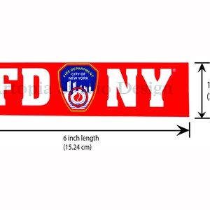 OFFICIALLY LICENSED FDNY Fire Department Rectangle Bumper Sticker for ...