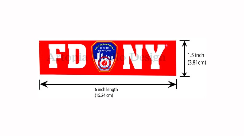 OFFICIALLY LICENSED FDNY Fire Department Rectangle Bumper Sticker for ...