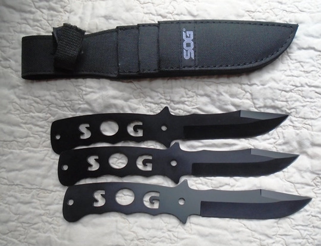 SOG Throwing Knives Set 10 With Sheath Like New - Etsy