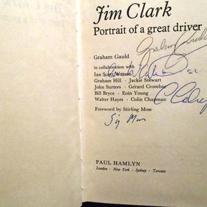Jim Clark Portrait of a Great Driver, First Edition 1968, Graham Gauld ...