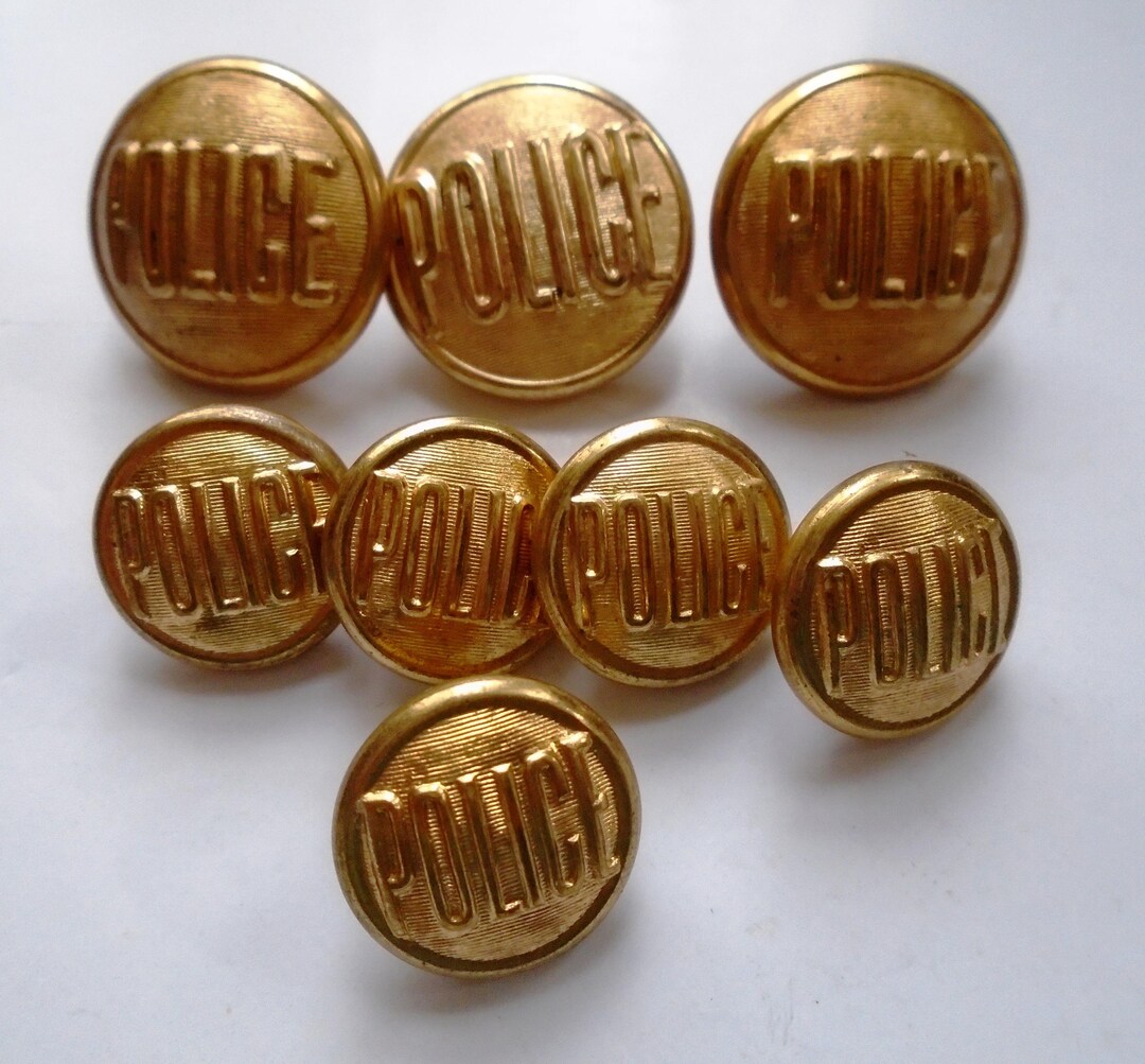 Vintage RCMP Police Brass Steel Buttons, Guant, Inglis, Law Enforcement ...