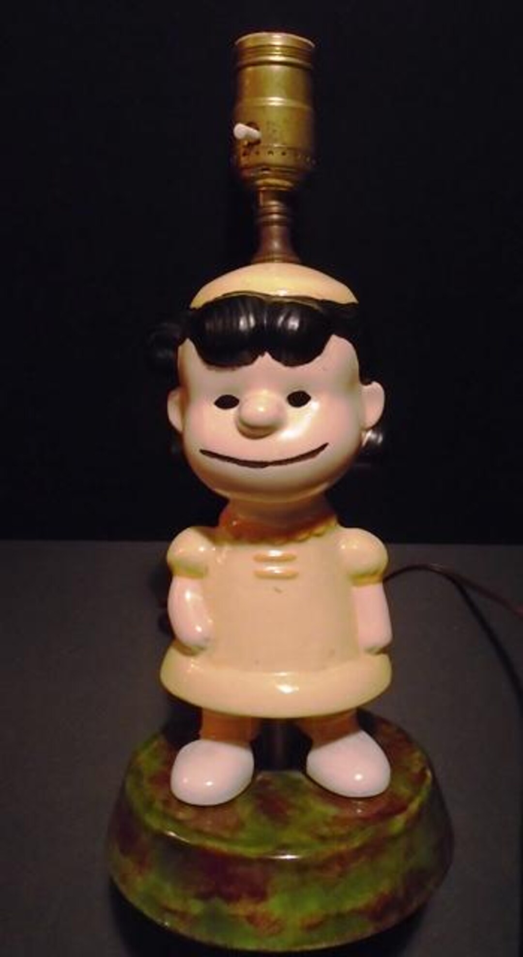 Vintage Peanuts Character LUCY Porcelain Lamp on Mount, Figurine, Lamps ...