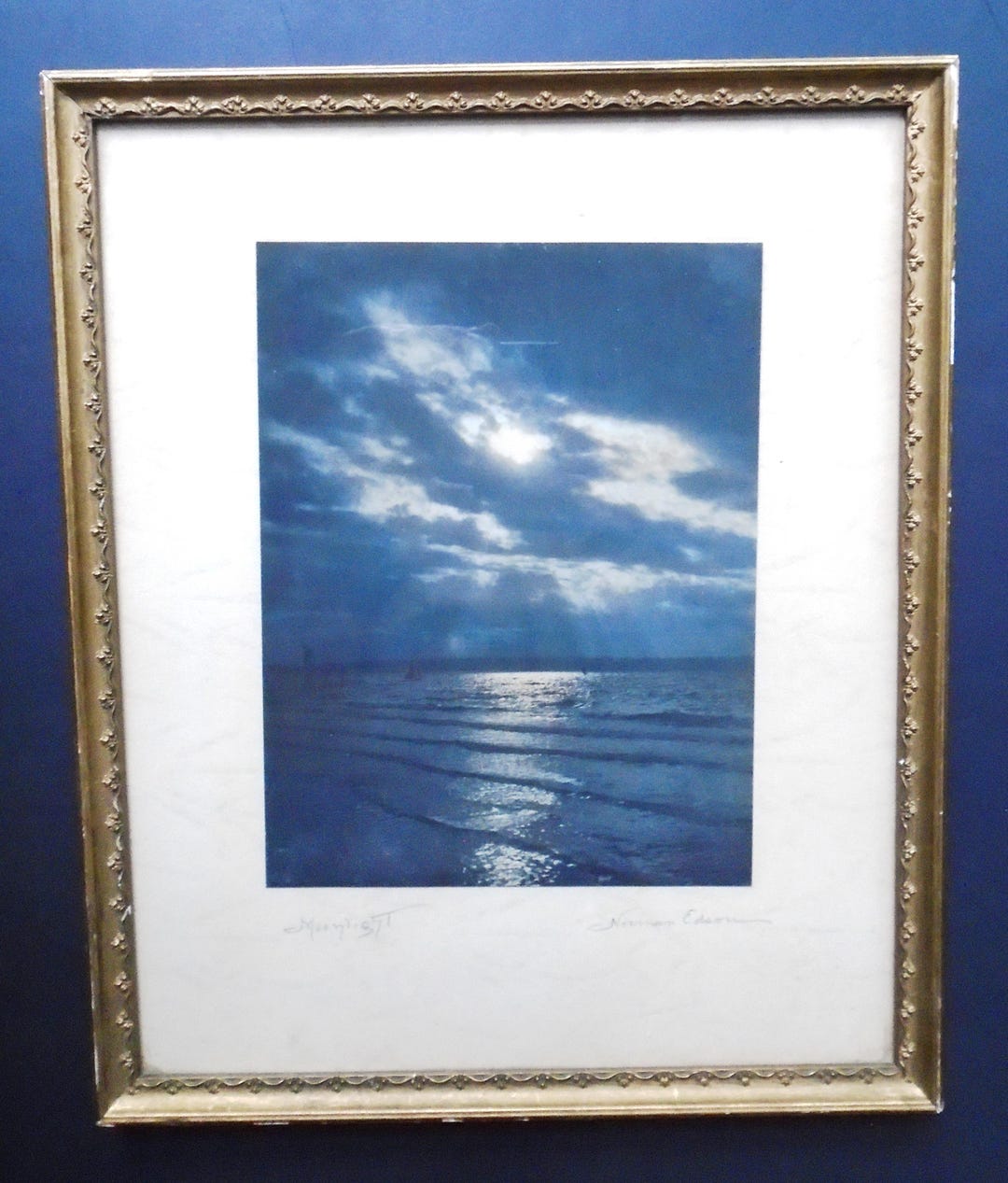 Norman Edson Vintage Tinted Photograph Framed, "moonlight" Ca. 1920s ...