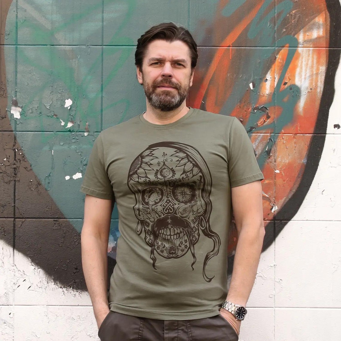 Sugar Skull Cossack Graphic T-shirt - Etsy