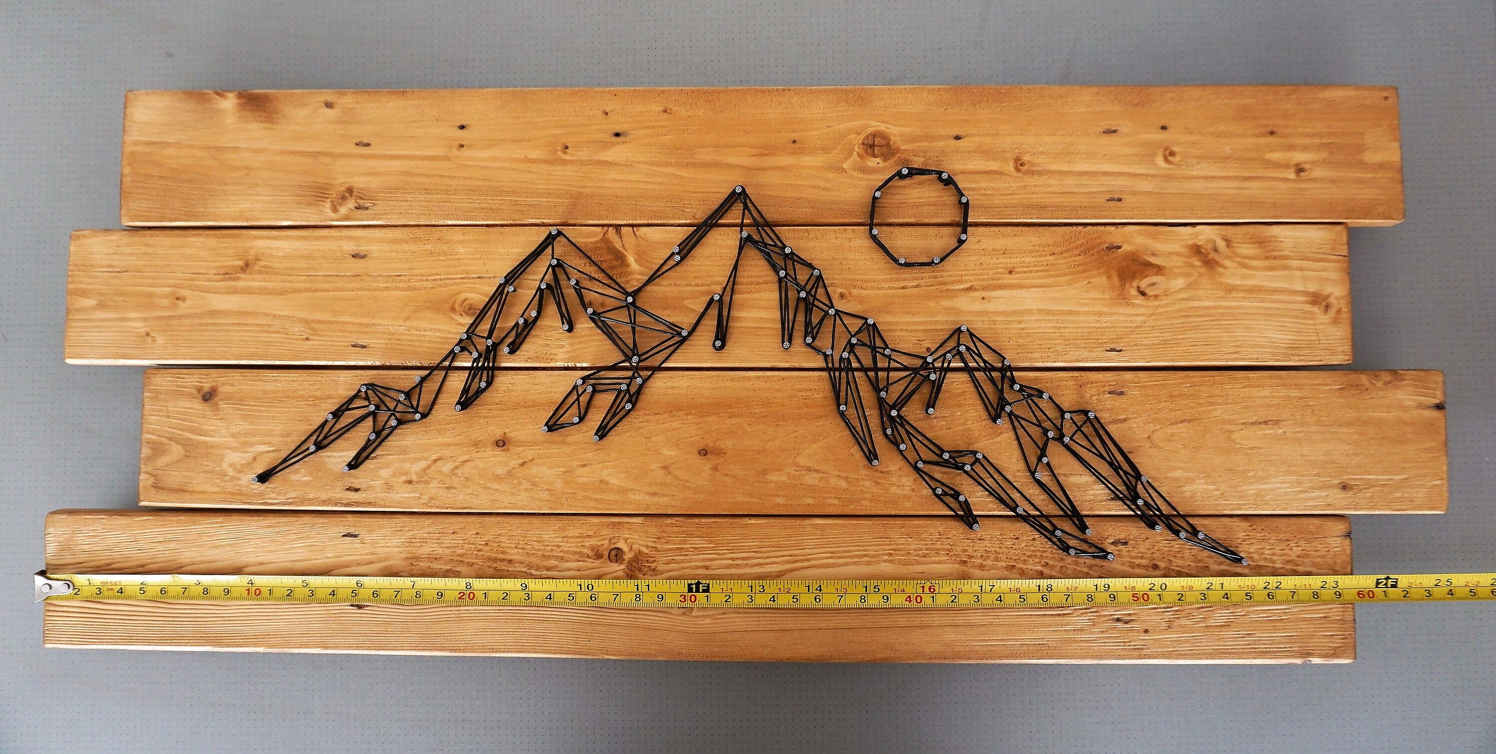 Rustic Mountain Scene String Wall Art - Etsy UK