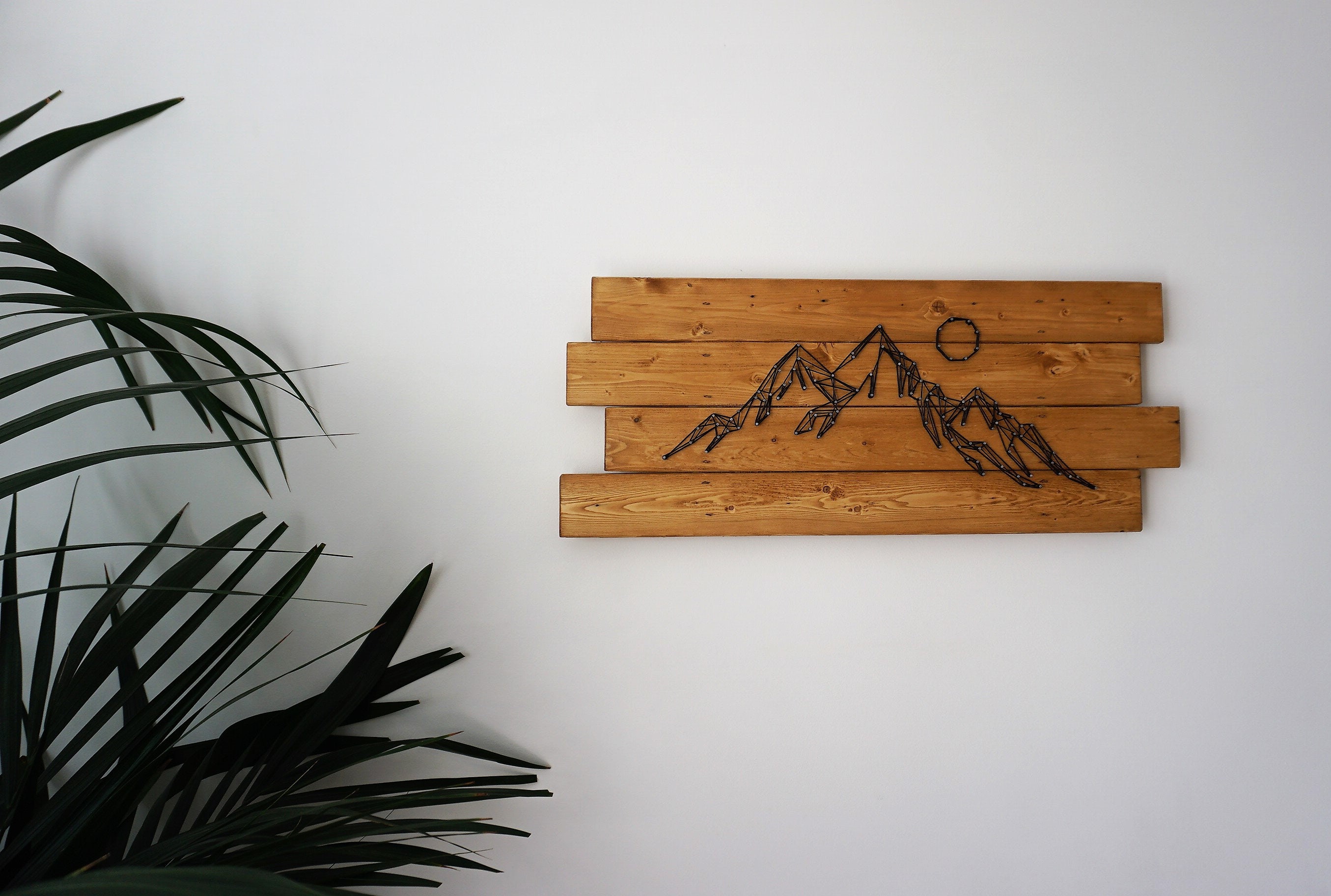 Rustic Mountain Scene String Wall Art - Etsy UK