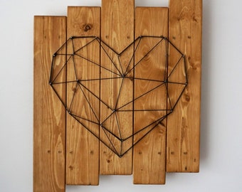 Rustic Mountain Scene String Wall Art - Etsy UK