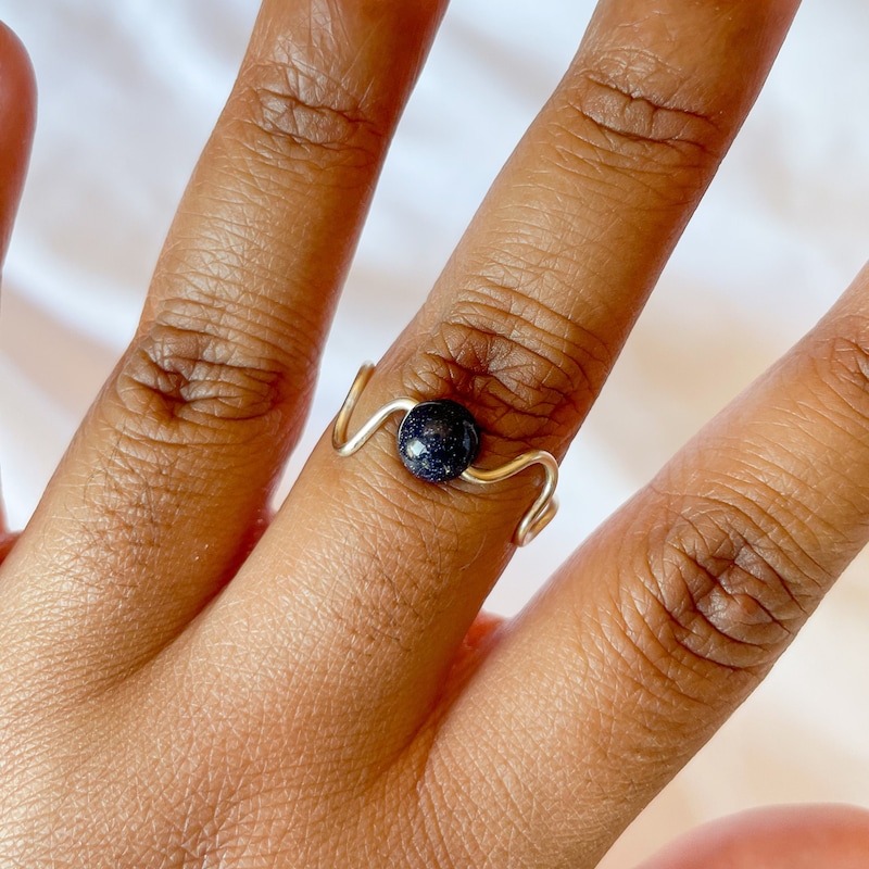 Goldstone Ring - Etsy