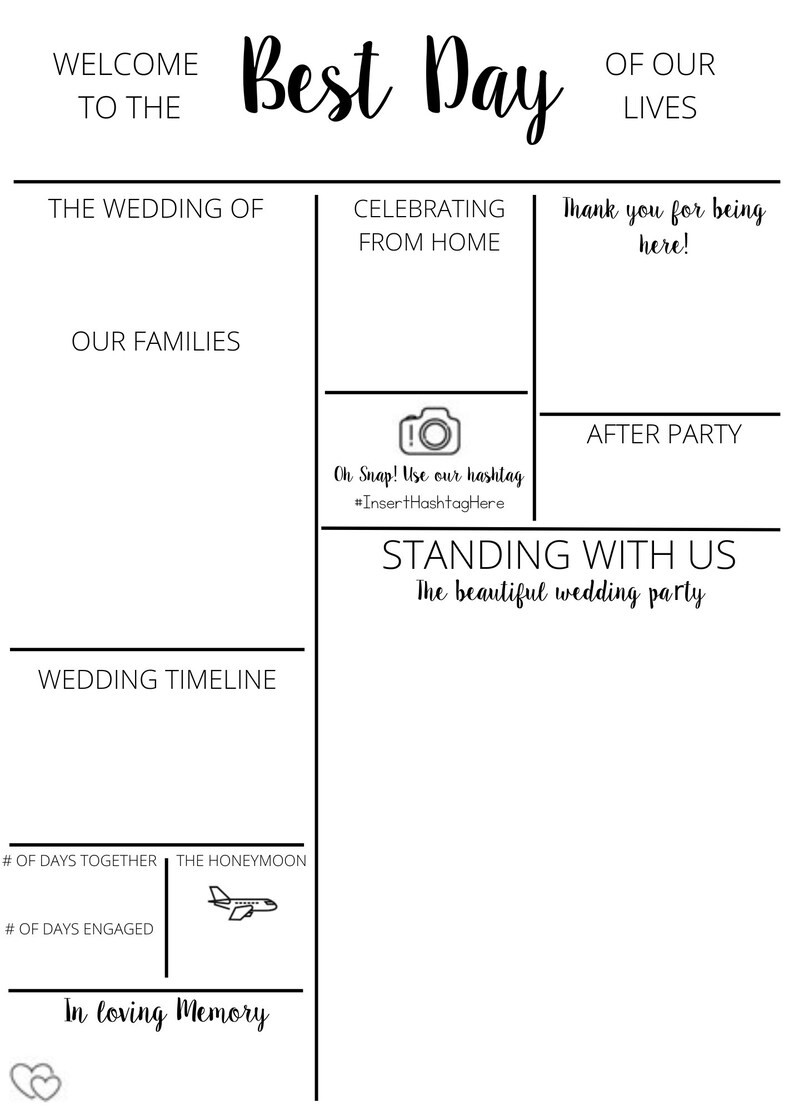 Best Day Wedding Template//printable Infographic Wedding Program ...