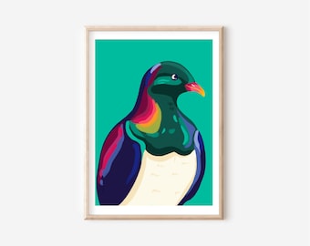 Kereru Bird, New Zealand Native Wood Pigeon Illustration, Print - Etsy ...