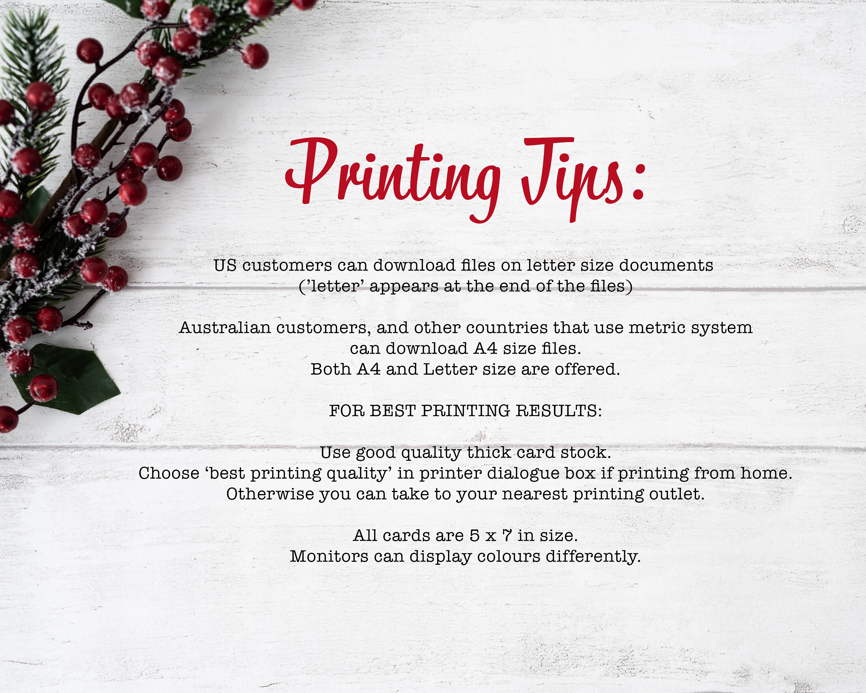 Printable Australian Christmas Card 5 X 7 Size, Illustrated Aussie ...