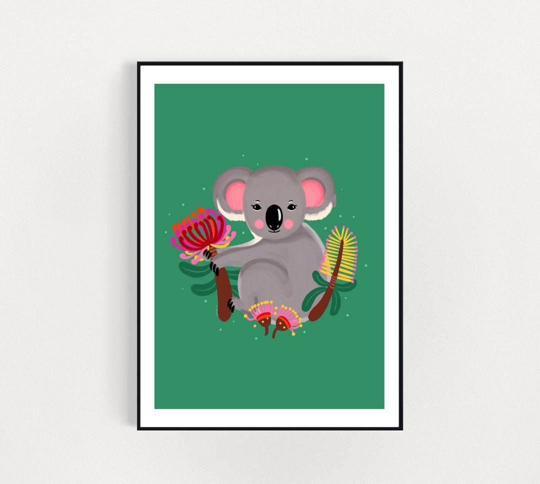 Australian Koala Bear Art Print A4 / A3 Digital Download Print - Koala ...