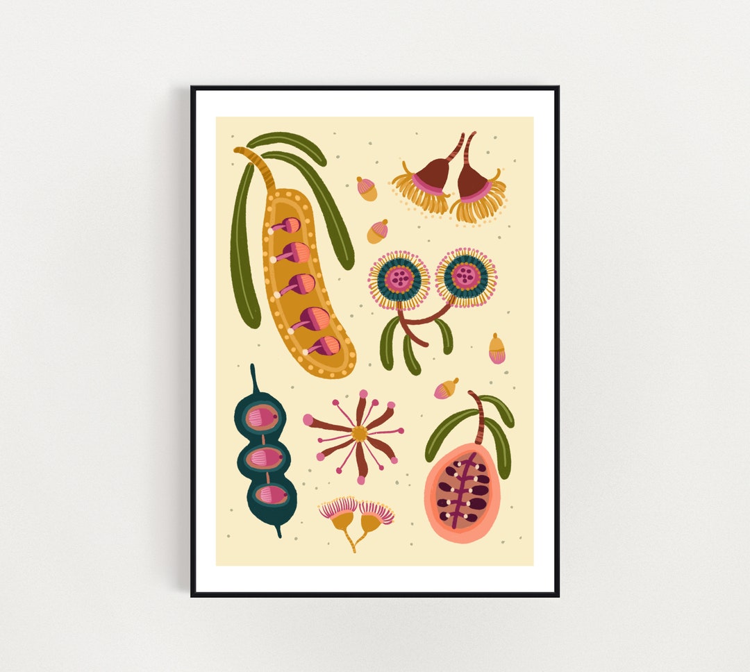 Australian Native Flowers Seed Pod Art Print V1 A4 /A3 Digital Download ...