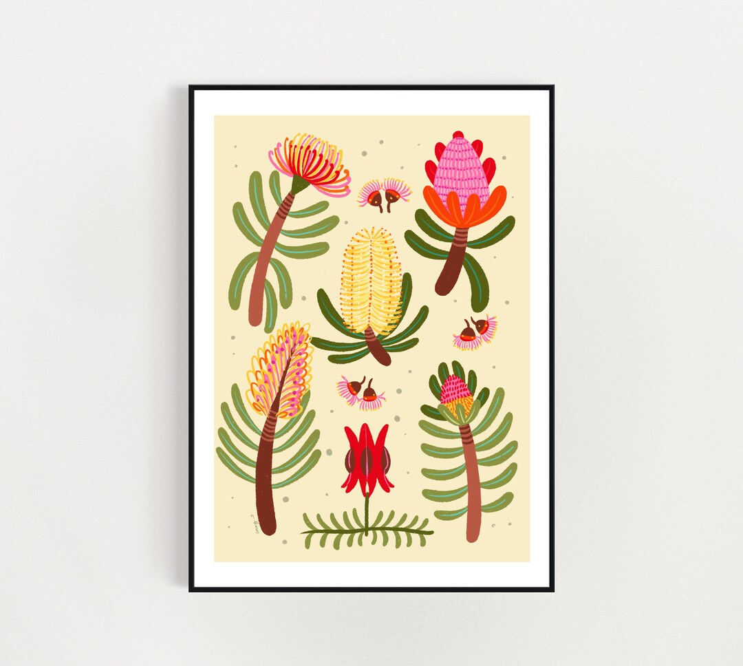 Australian Native Flowers Art Print A4 /A3 Digital Download Print ...