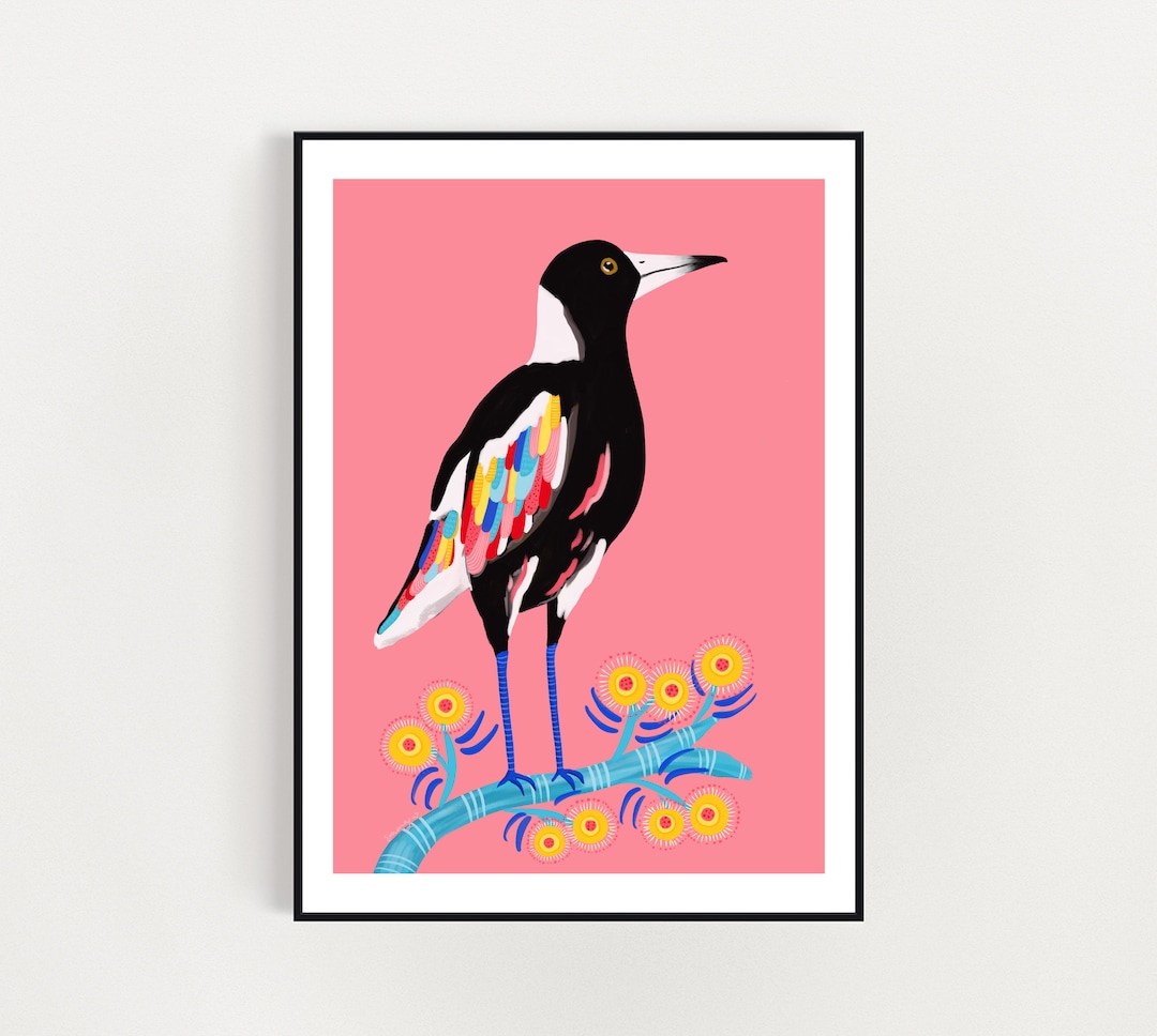 Magpie Art Print A4 / A3 Digital Download Print - Miss Magpie ...