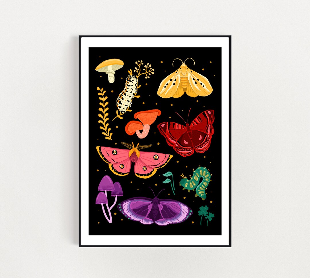 Insect Collection Art Print Digital Print, Mystical Art, Insect, Beetle ...