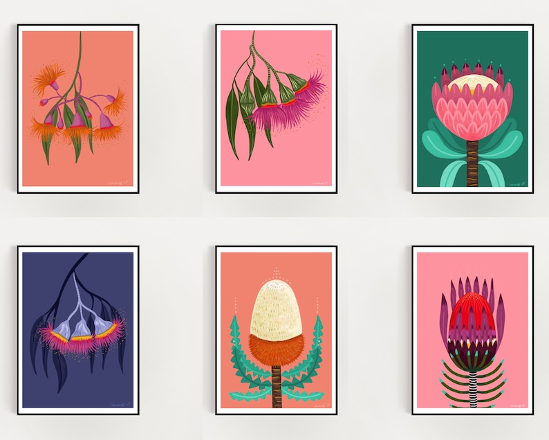 Australian Native Flowers Collection Print Set 6 5 X 7 - Etsy