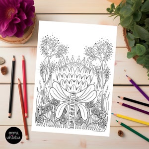 Printable Colouring in Page, Australian Flowers, Colouring in Pages for ...