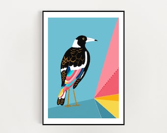 Watercolour Australian Magpie Print - Native Australian Bird Art - Etsy ...