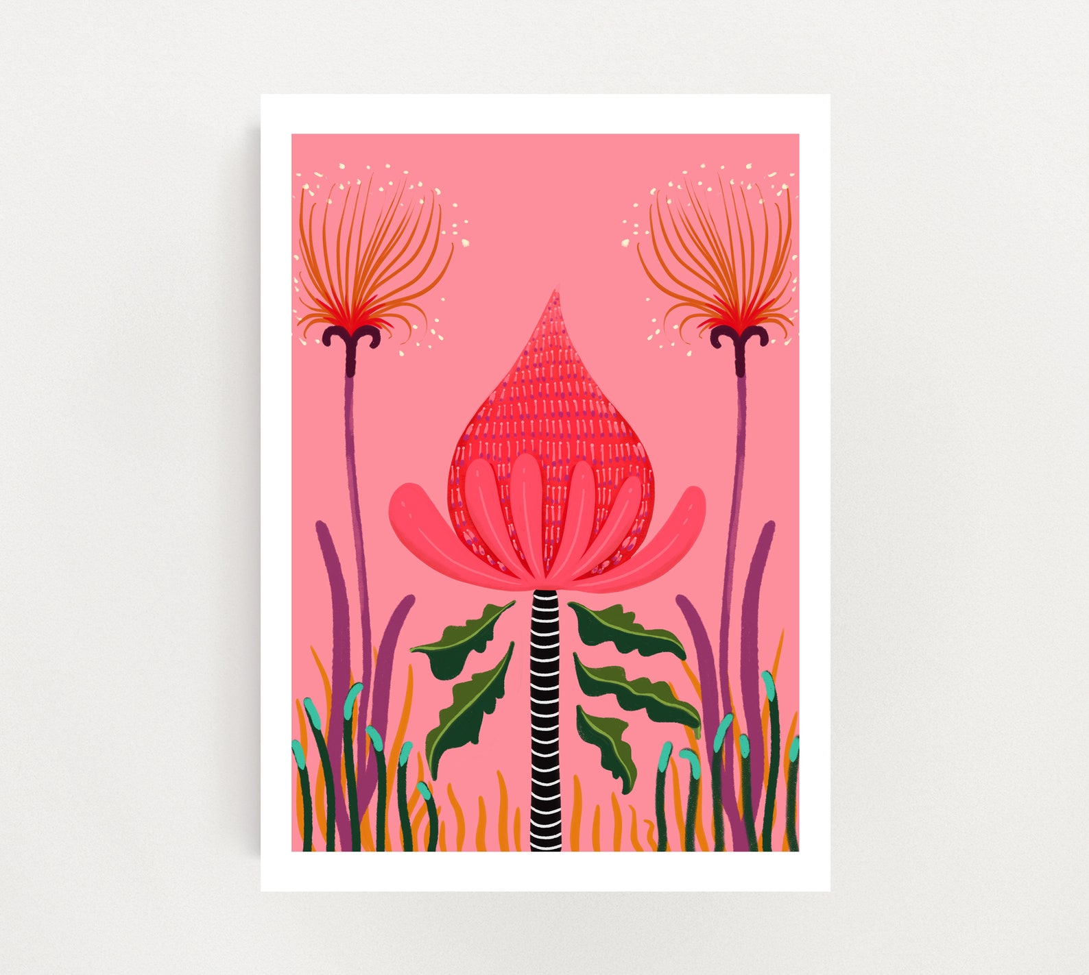Waratah Native Flower Art Print A4 /A3 Digital Download Print ...