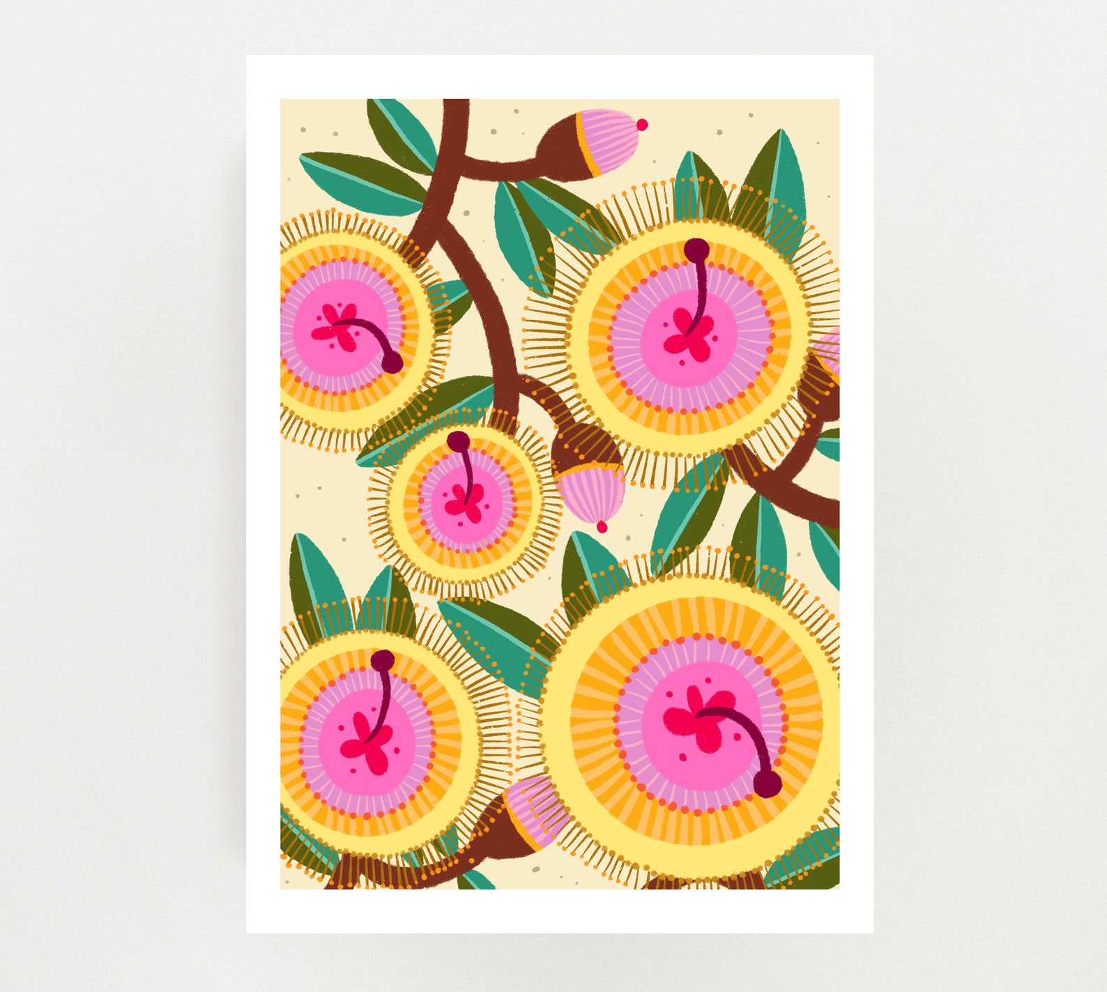 Australian Native Yellow Gum Blossoms Art Print (digital Download) - Etsy
