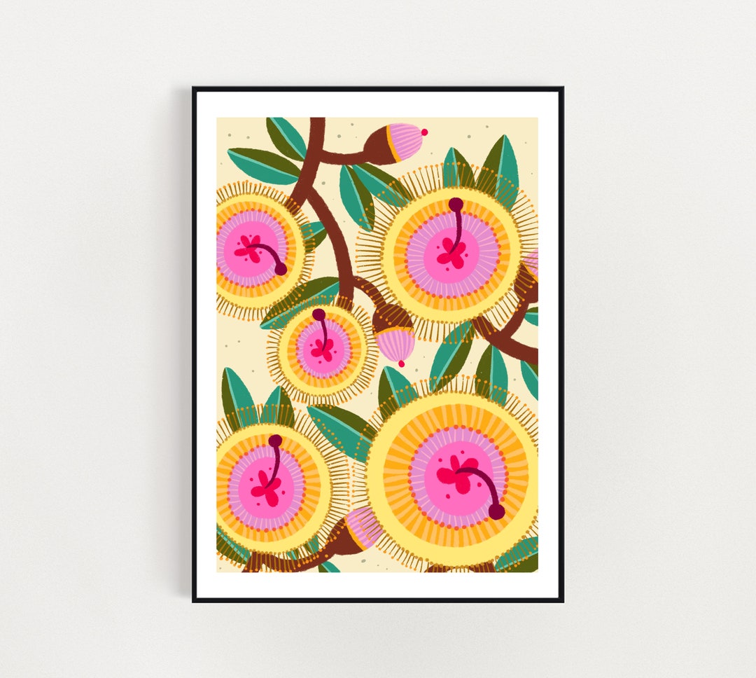 Australian Native Yellow Gum Blossoms Art Print (digital Download) - Etsy
