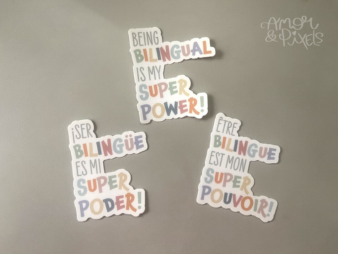 Bilingual Matte English/spanish/french Stickers for Notebooks, Tablets ...