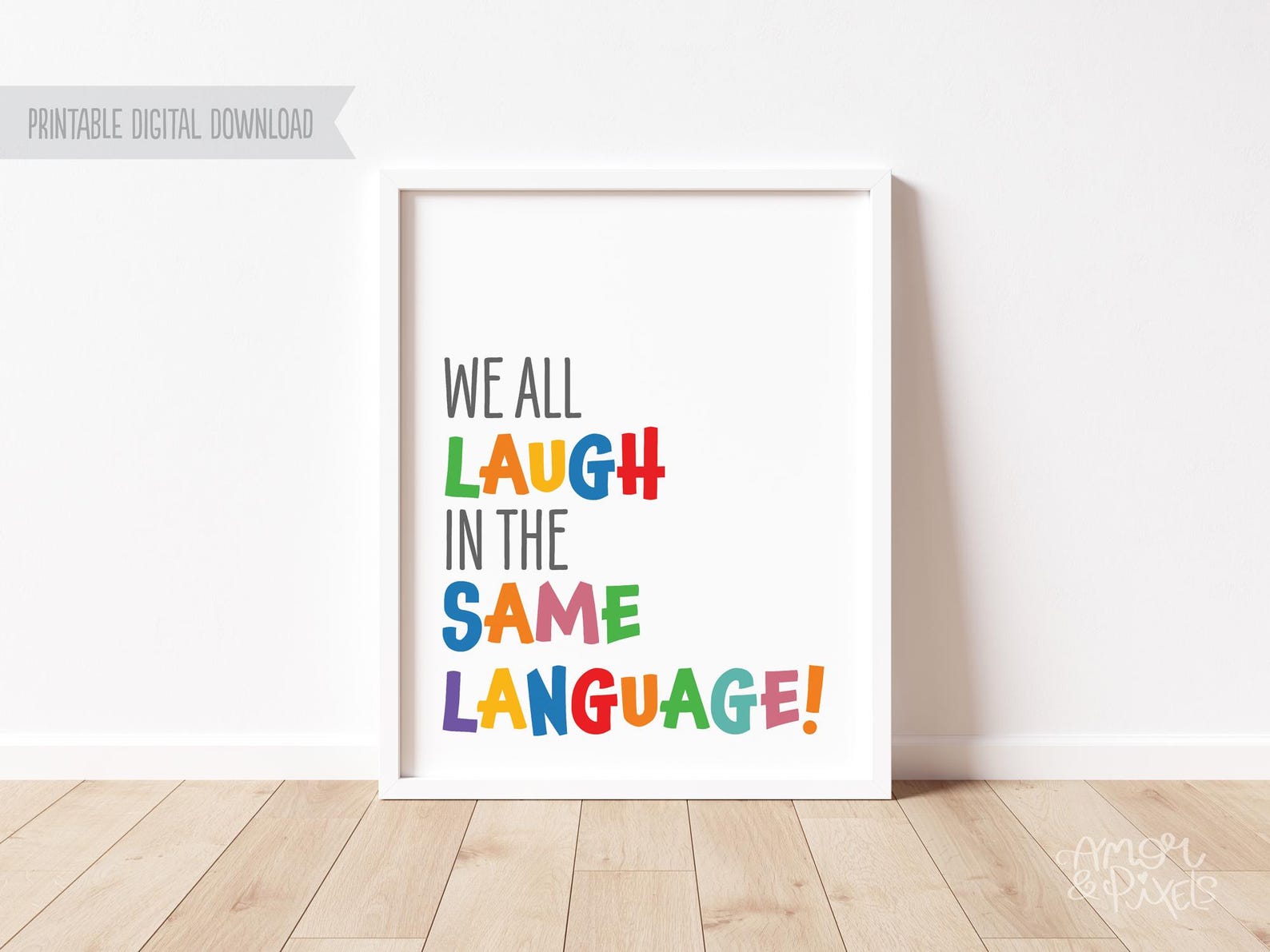 We All Laugh in the Same Language English Print for Bedroom, Nursery ...