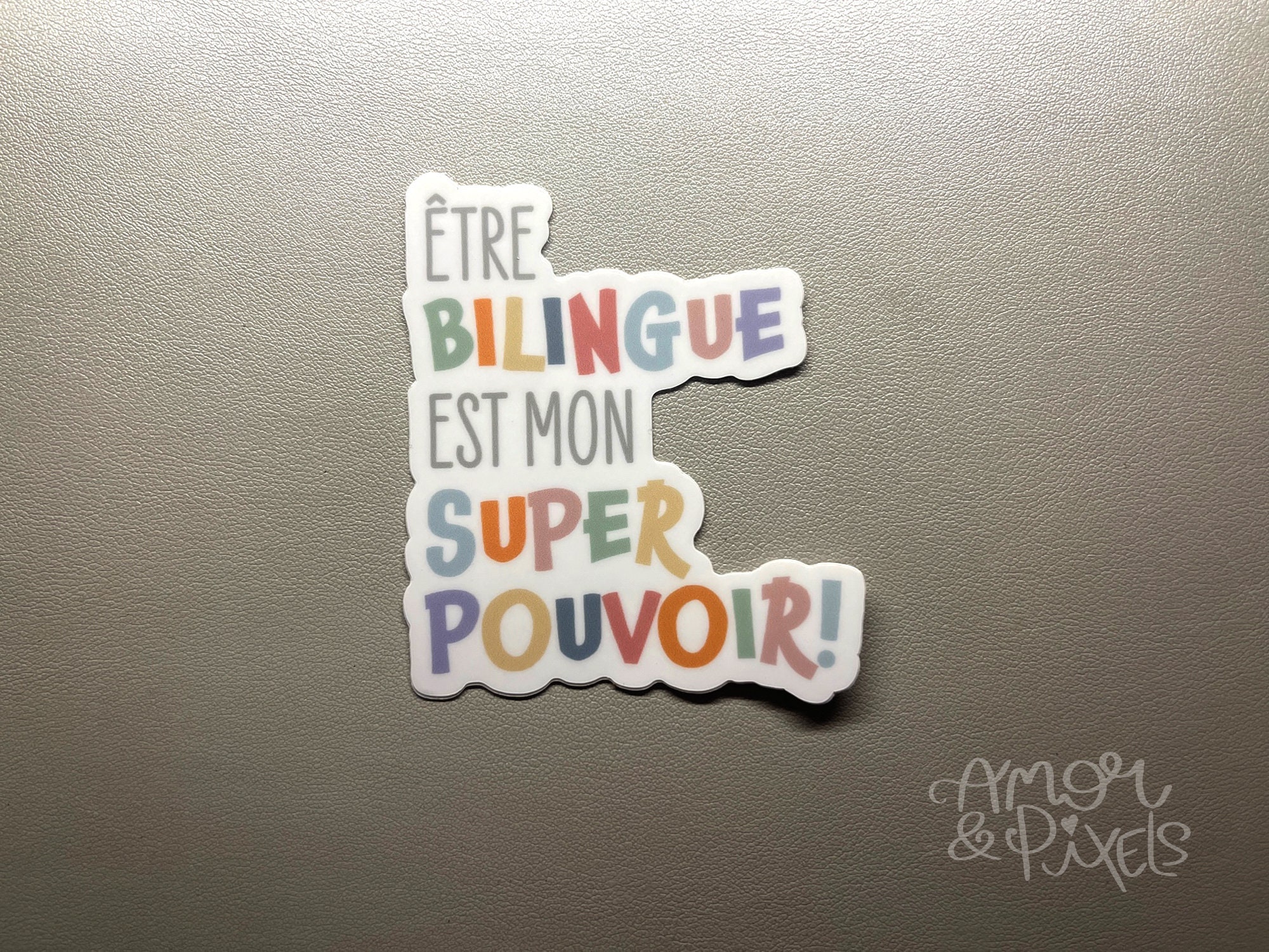 Bilingual Matte English/spanish/french Stickers for Notebooks, Tablets ...