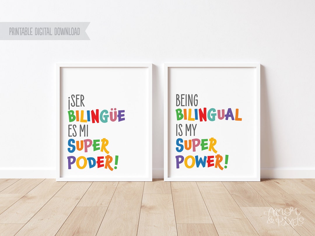 Set of 2 Bilingual English/spanish Prints for Bedroom, Nursery ...