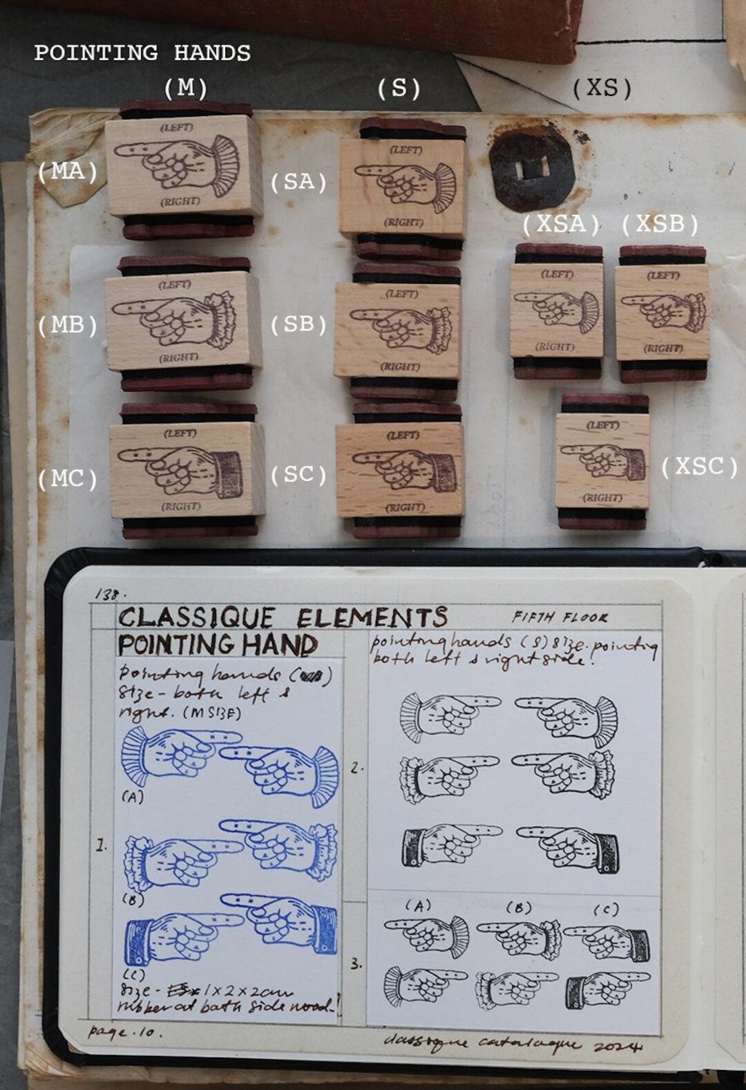 NEW Kurukynki - Classique Pointing Hands Left and Right Rubber Stamps ...