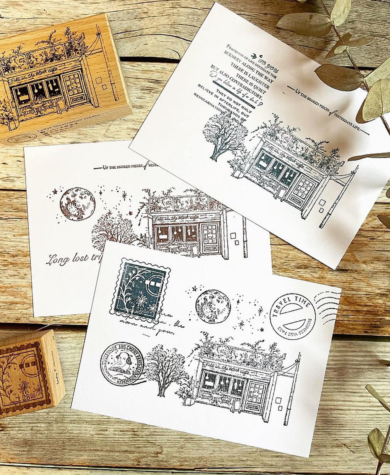 Ladyf05 Old Cafe Stamps in 4 Variations - Etsy