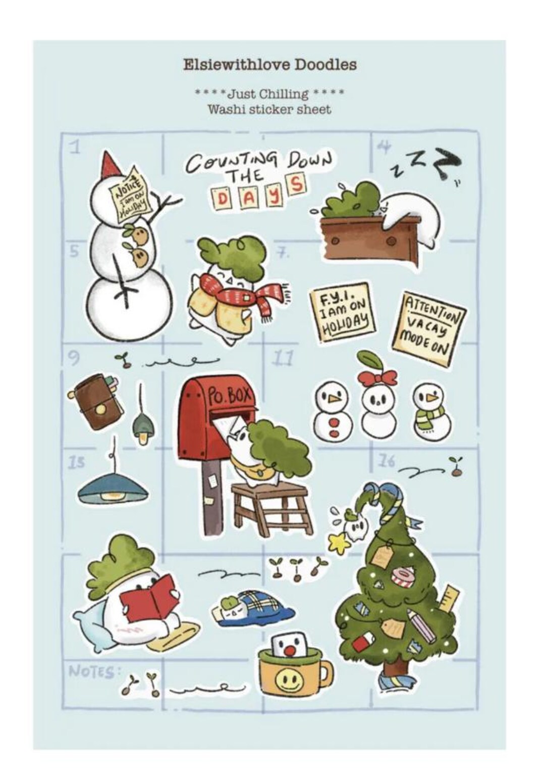 NEW Elsiewithlove Just Chilling Sticker Sheet - Etsy
