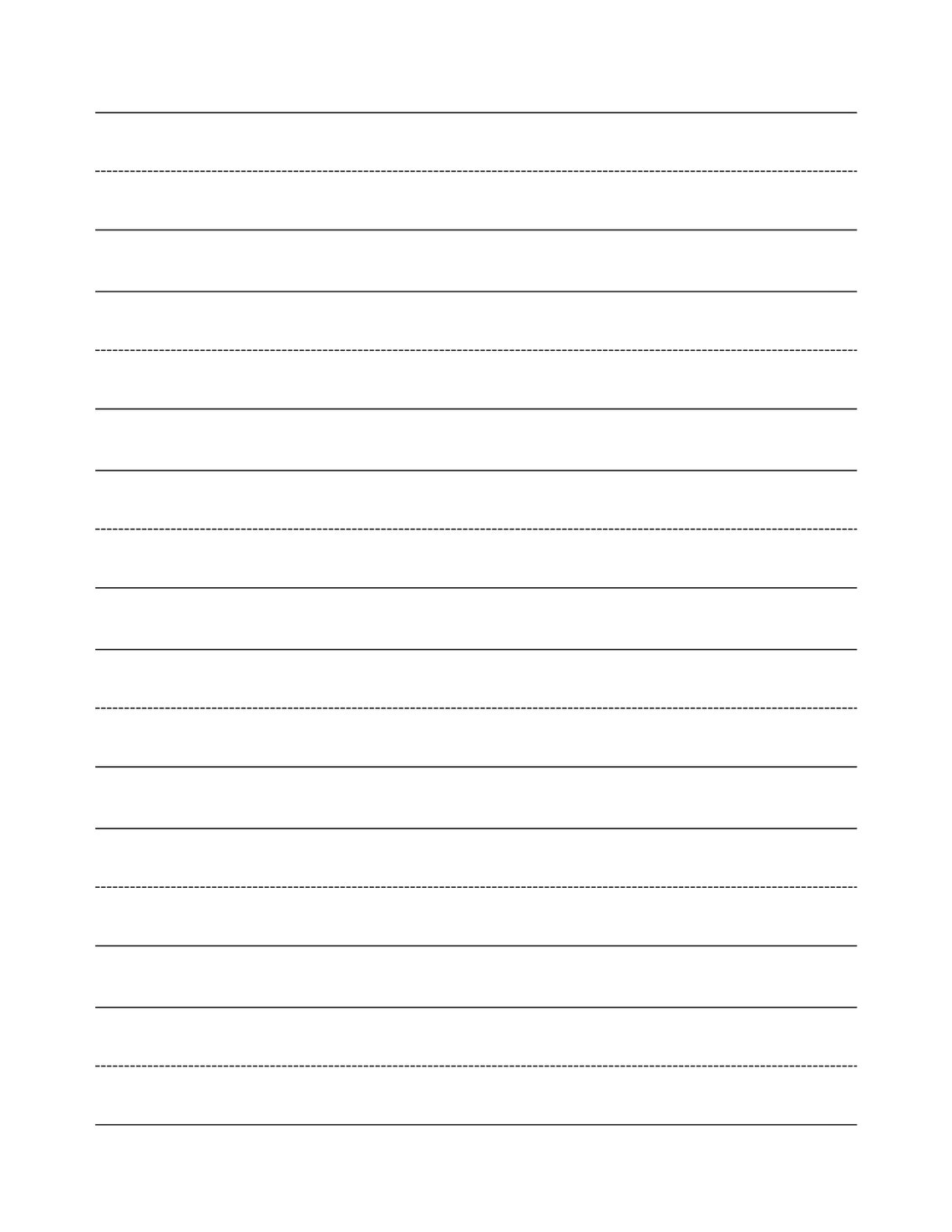 Primary Writing Paper - Blank W/dotted Mid Line - 1pt/black Lined ...