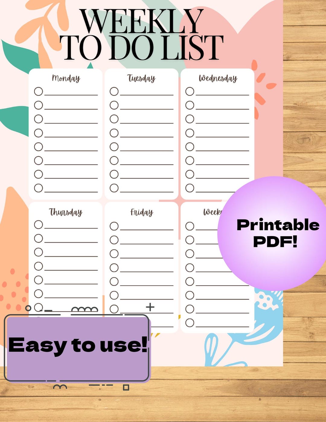 Cute Simple to Do List Printable Floral Task List Daily Productivity ...