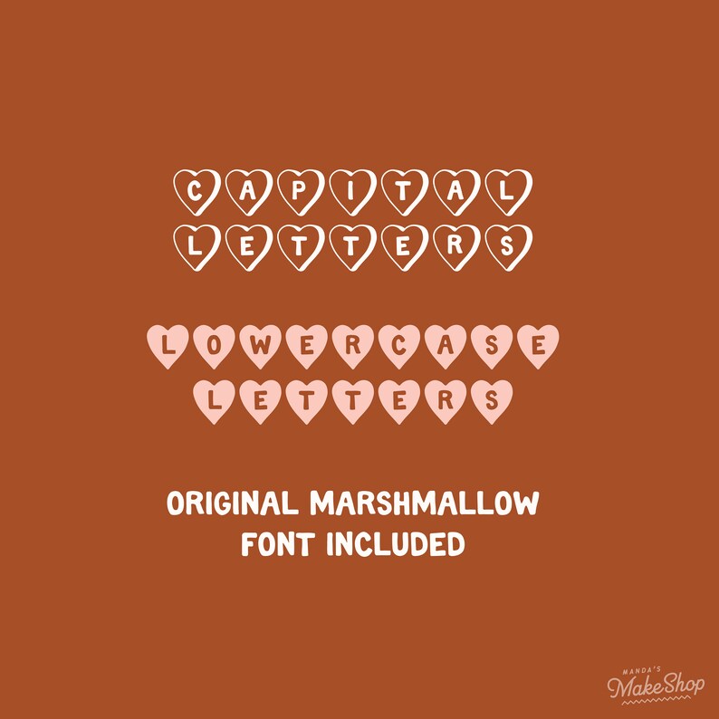 Marshmallow Hearts Font, A Candy Heart Font for Logos, Branding, Cricut ...