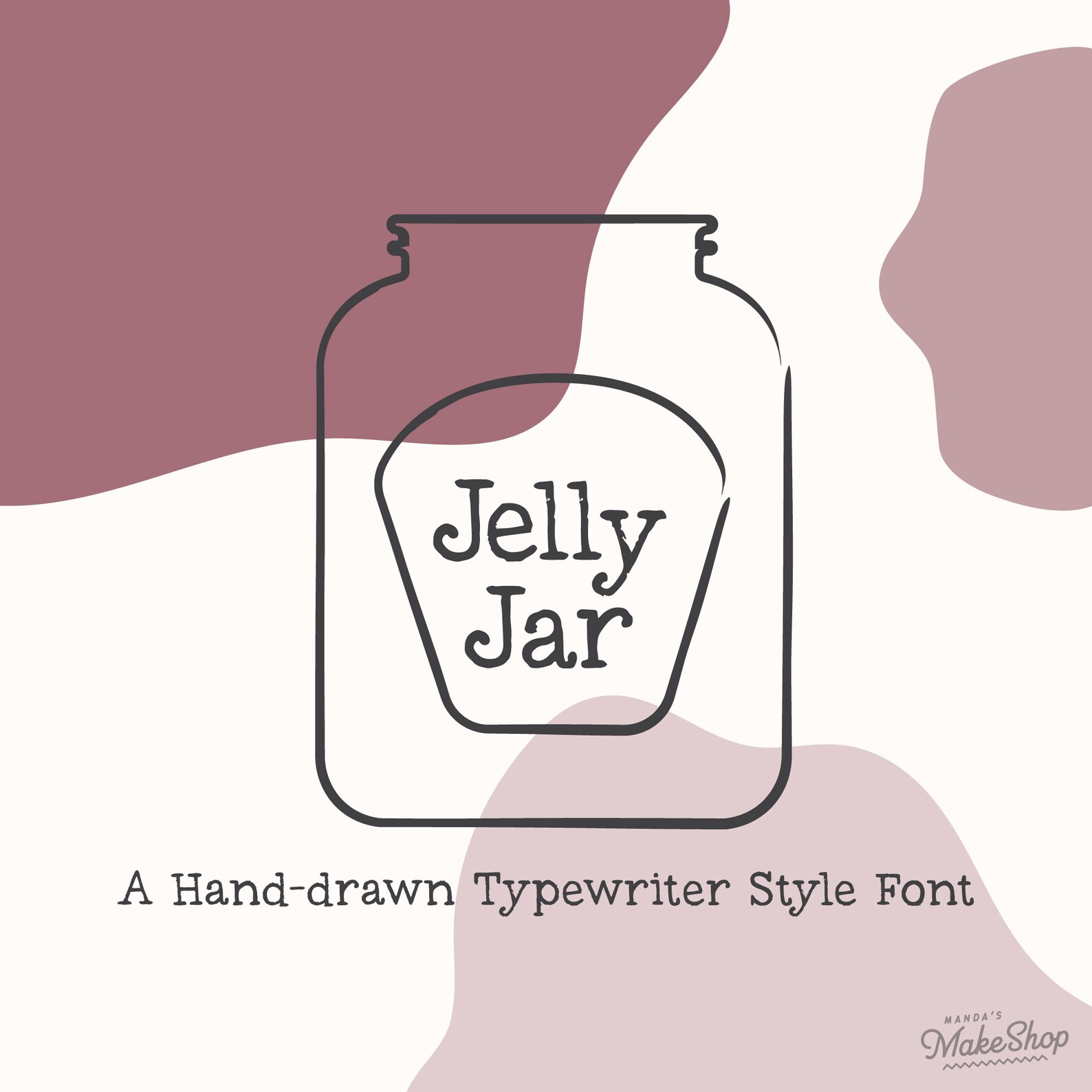 Jelly Jar Font, A Handmade Typewriter Style Font - Etsy