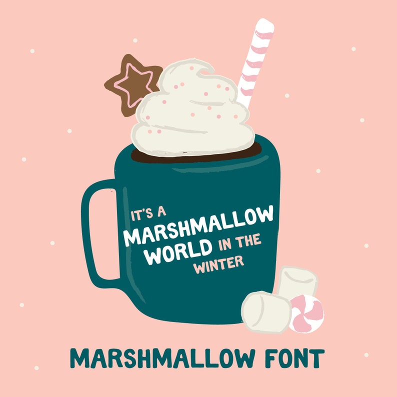 Marshmallow Font, A Sweet and Festive Font for Logos, Branding, Cricut ...