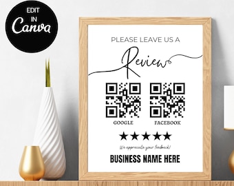 Personalized Business Leave a Review QR Code Sign Google - Etsy Australia