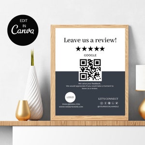 Ask for Review QR Code Sign Template, Google Review Sign, Facebook ...