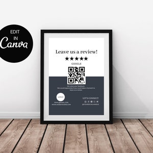 Ask for Review QR Code Sign Template, Google Review Sign, Facebook ...