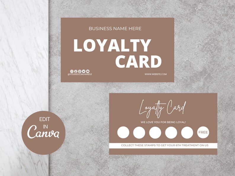 Editable Loyalty Card Template: Modern Rewards Card Design (digital ...